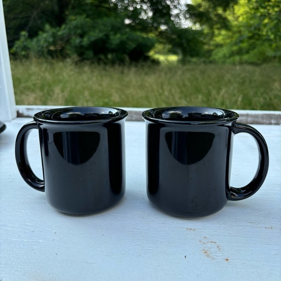 Crown corning | Dining | Set Up Two Crown Corning Black Stoneware Mugs ...